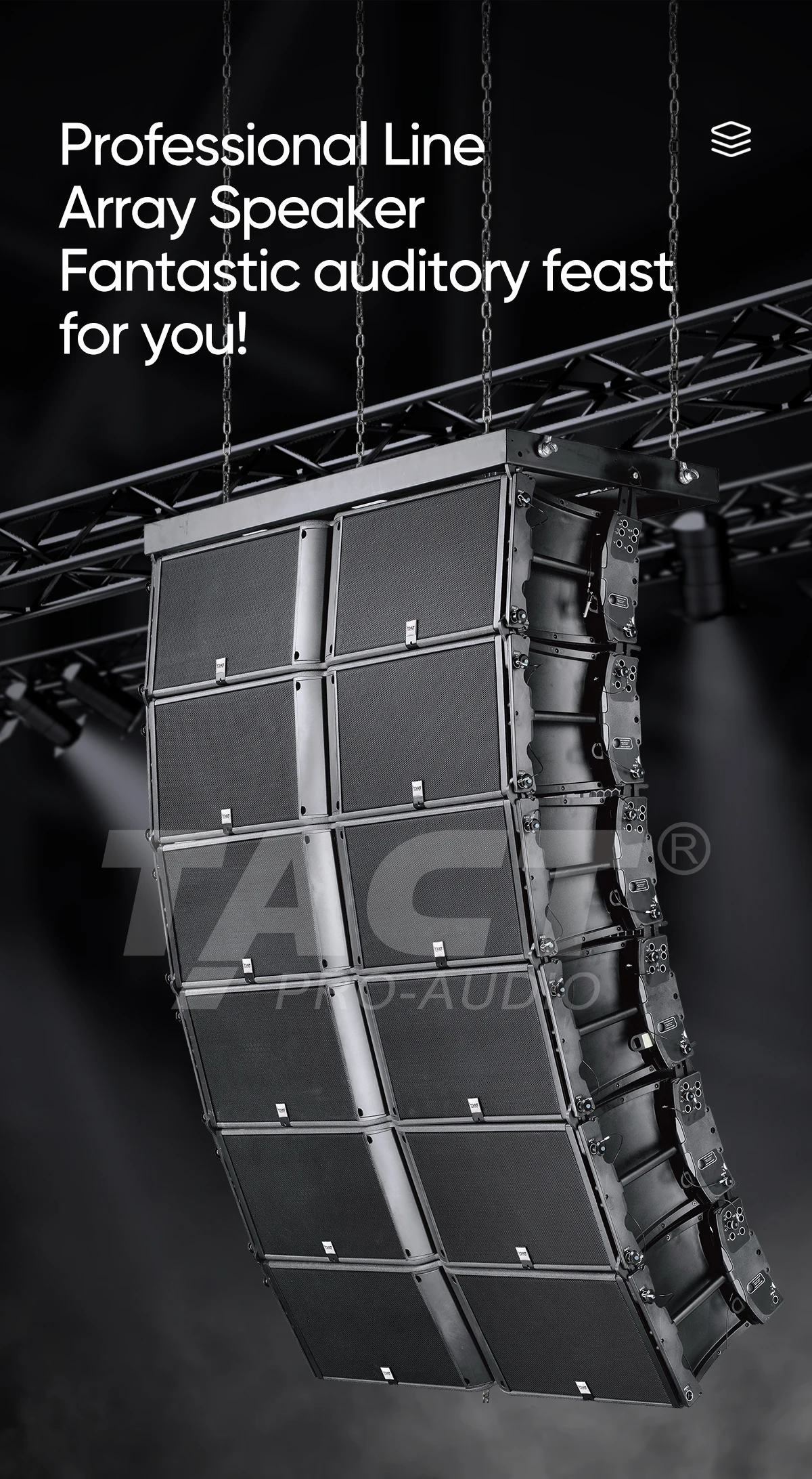 TACT Dual 12 Inch 3-Way Line Array Speaker - Outdoor Pro Sound