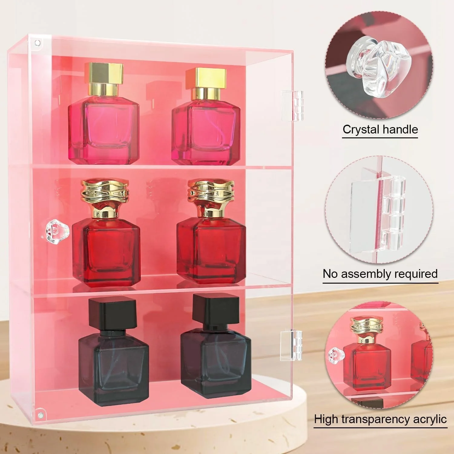 Acrylic Cosmetics Storage Cabinet Display Box Magnetic Closures Come ...