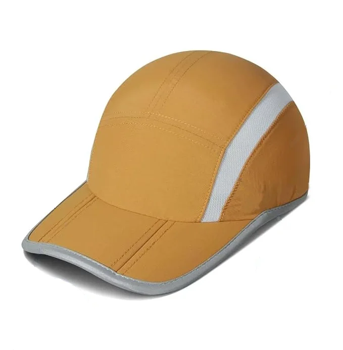 custom logo curved brim packing nylon running hat with floding brim ...