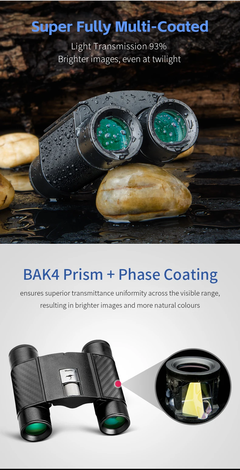 Shuntu Lambda 8x20 Professional And High Power Compact Binoculars ...