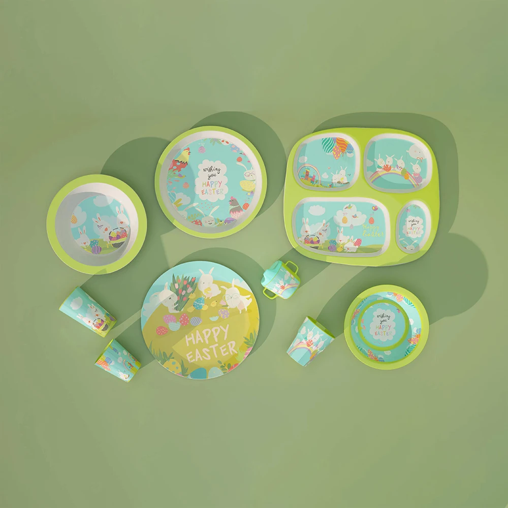 Cartoon Print Melamine Children Dinnerware Melamine Dinner Set Kids ...