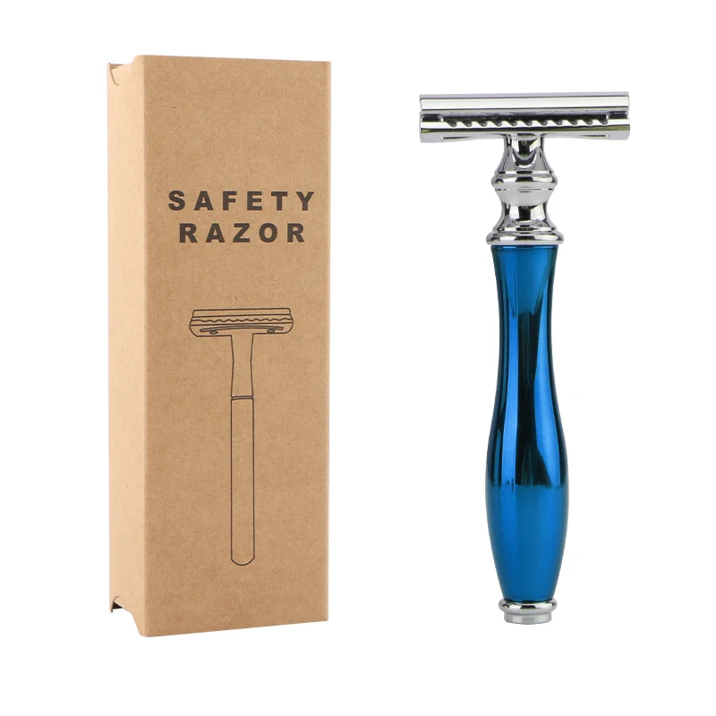 Double Edge Metal Safety Razor With Resin Handle Classic Shaving Razor ...