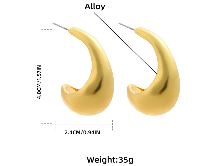 Newest Za Gold Metallic Teardrop Drop Earrings For Women - Buy Newest ...