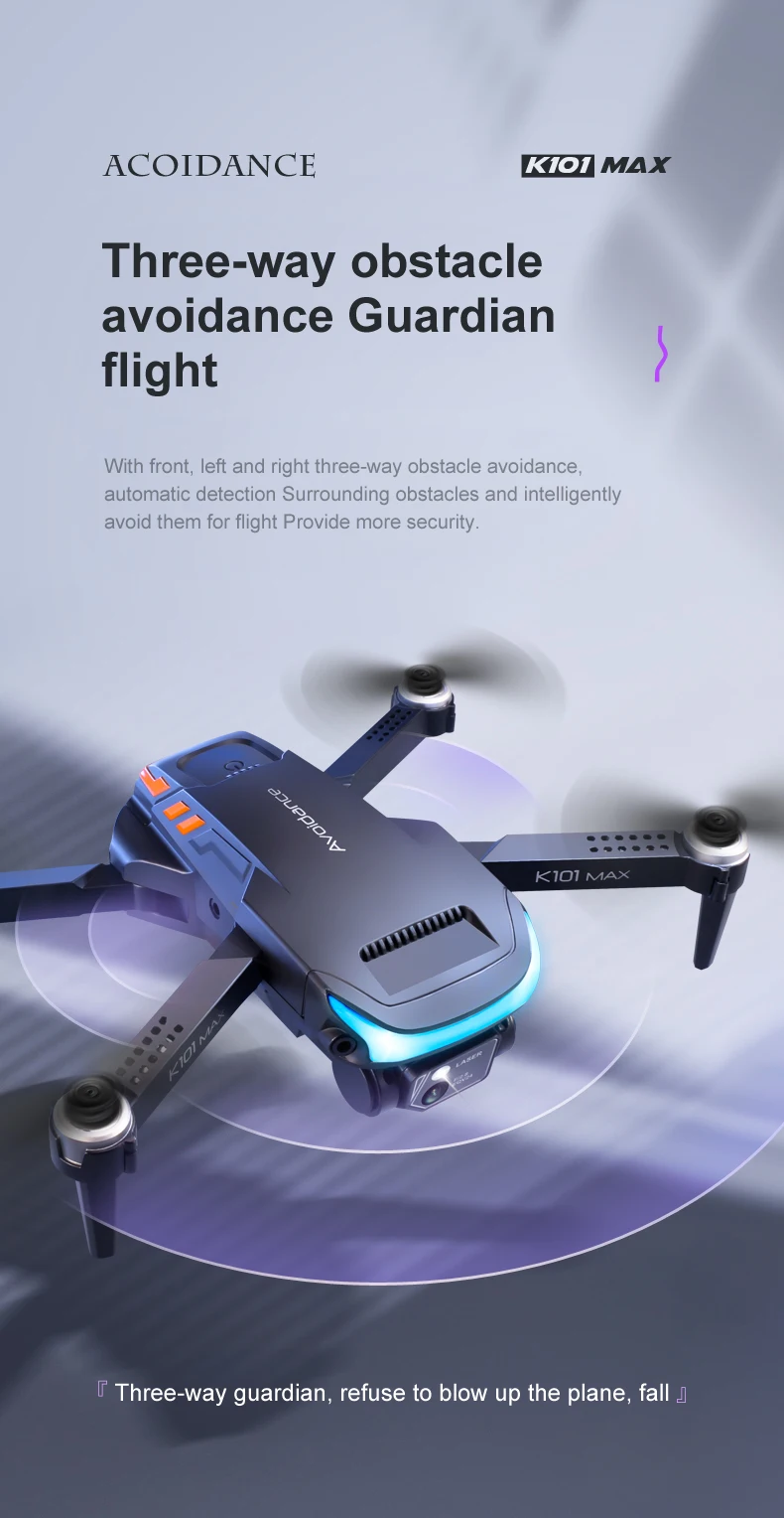 K101 Fold Up Smart Hover Three Side Obstacle Avoidance Guardian Flight ...