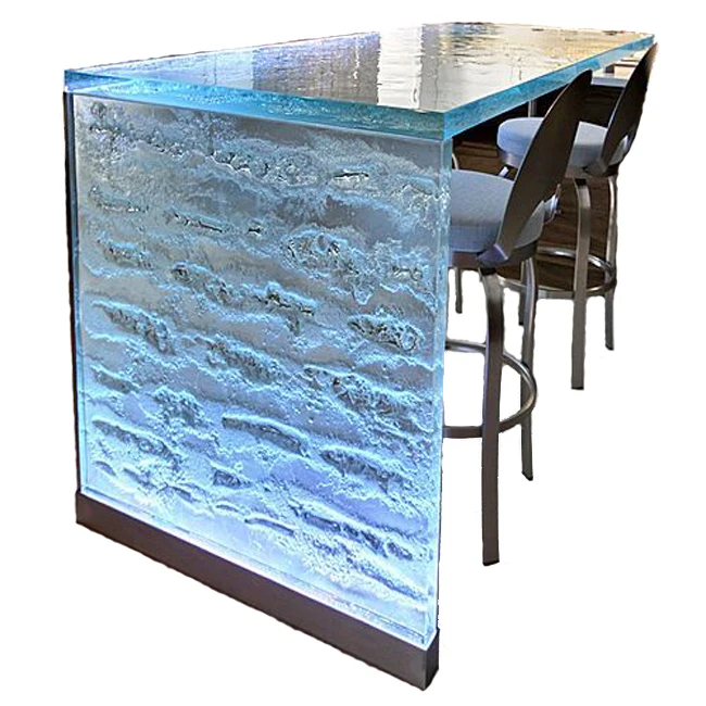 Decorative Cast Glass Table Top Cabinet for Kitchen