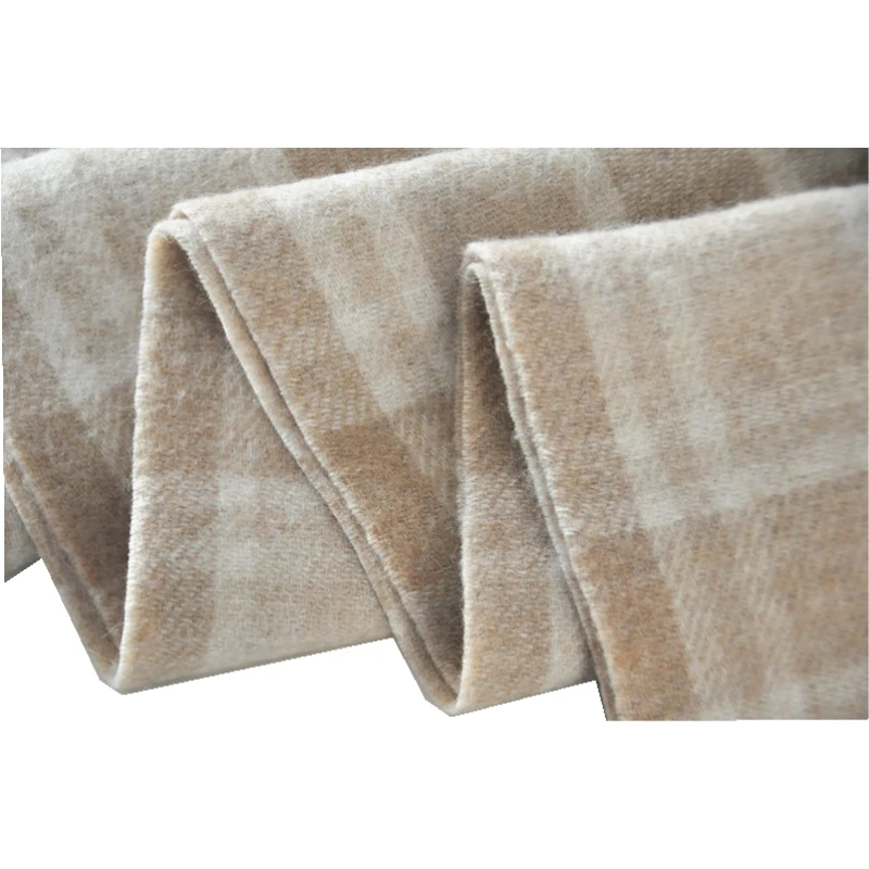 100% Camel's Hair Blanket Yarn Super Soft Two Sided Woven Plaid Dyed ...
