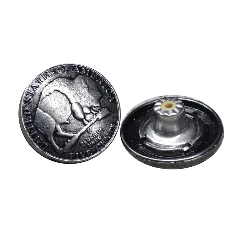 17mm Custom Brand Logo Bronzed Zinc Alloy Metal Denim Button Alloy ...