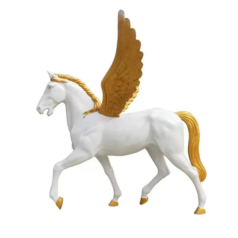 Customize Life Size Fiberglass Pegasus Statue - Flying Horse
