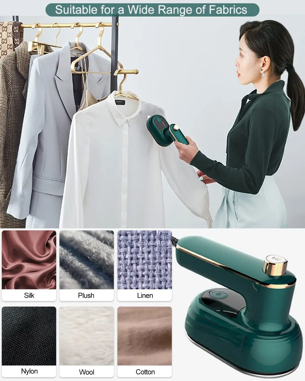 Professional Portable Micro Steam Iron - Handheld Garment Steamer for ...