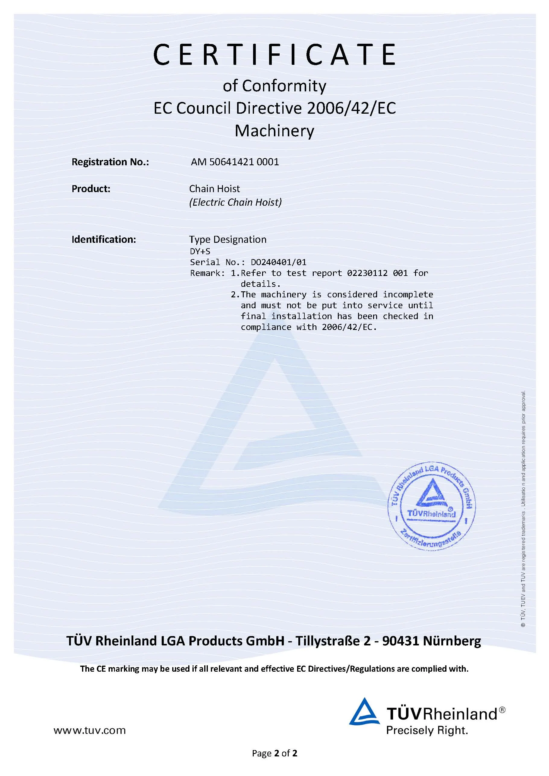 INTELIFT 1000KG Intelligent Lifting Servo Motor - 20M Chain Hoist