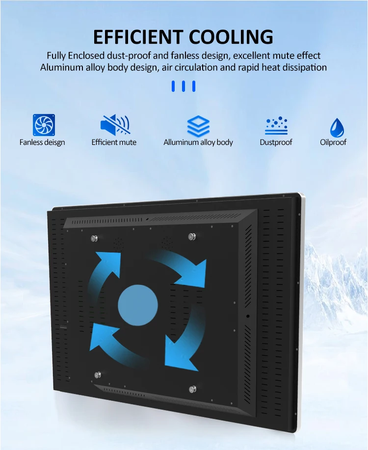 27 32 43 Inch 1920x1080 Android System Wall Mounted Lcd Display Waterproof Industrial Capacitive ...