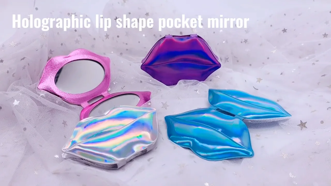 Lyder Lip Shape Dual Sided Foldable Pu Leather Bling Purse Cute ...