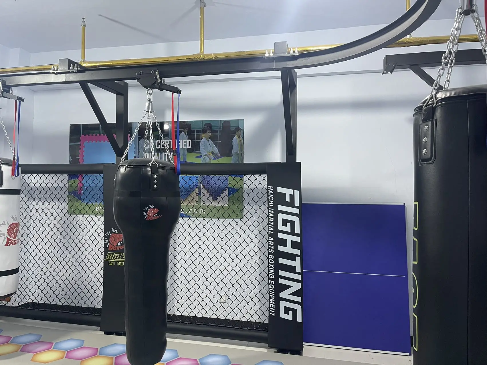 Adjustable PU Boxing Bags Trolley Rack Heavy Punching Bag Stand with ...