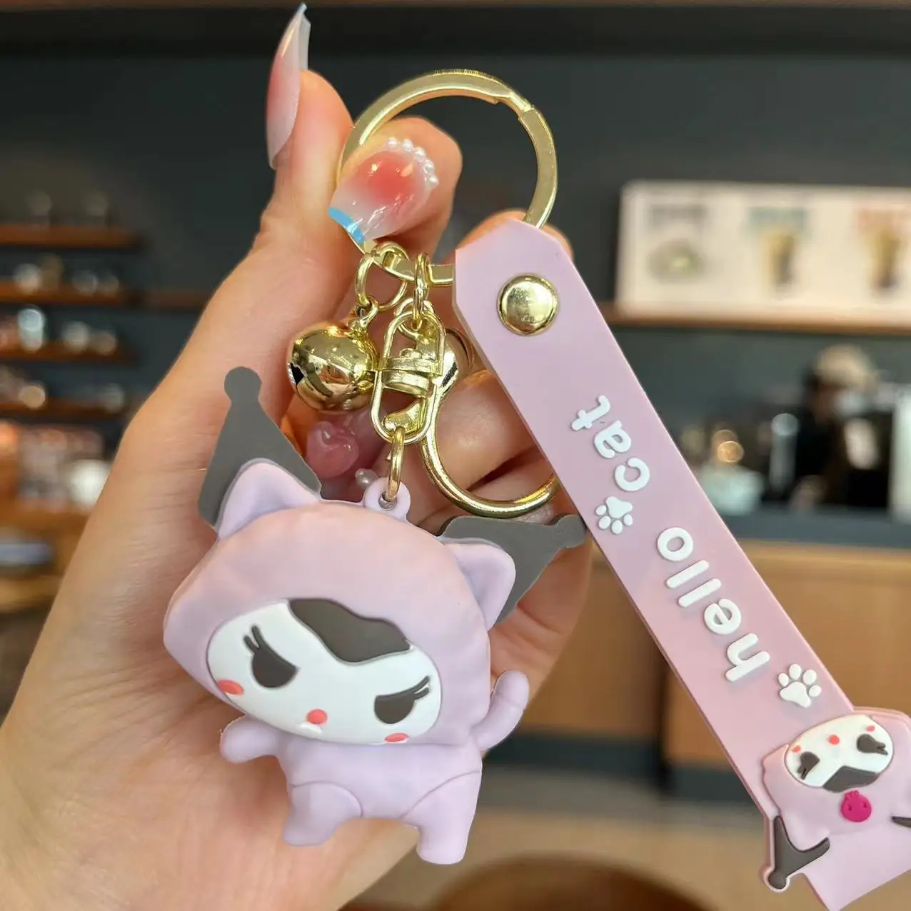 Cartoon Kawaii Keychain Doll Kt Kuromi Cinnamoroll Pompom Purin ...