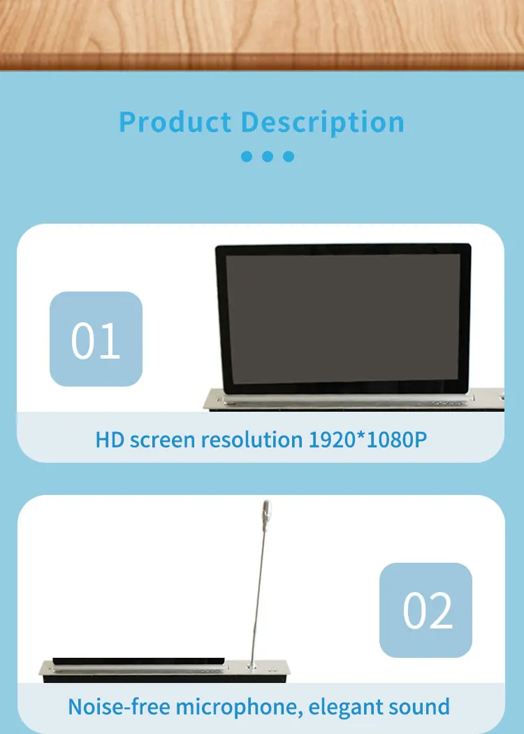 Meeting Room System Pop Up Lcd Hidden Table Monitor Lift/all-in-one ...