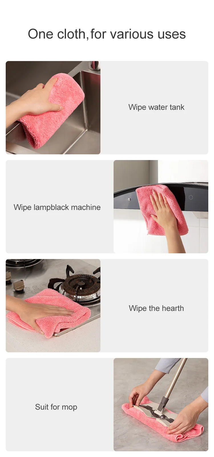 Multipurepose Detailing Microfiber Glass Cleaning Reusable Kitchen ...