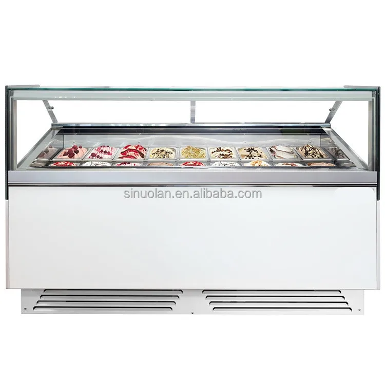 Curved Glass Door Countertop Display Freezer - 10 Pans