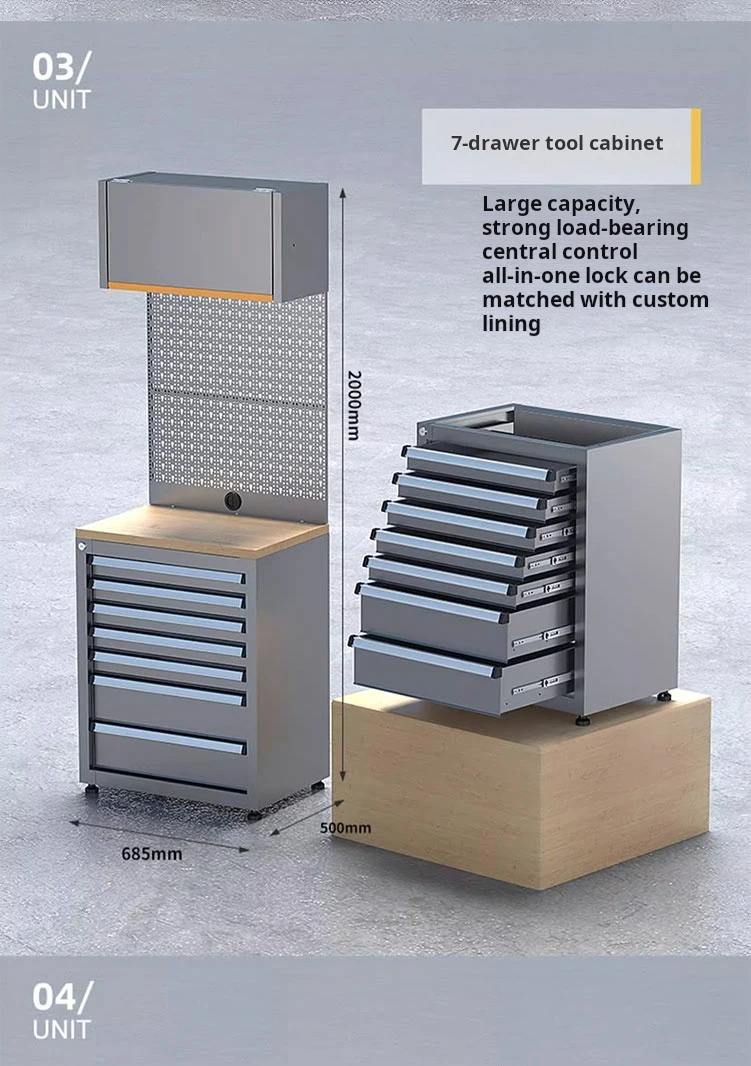 Customizable Heavy Duty Modular Steel Garage Workstation with Workbench ...