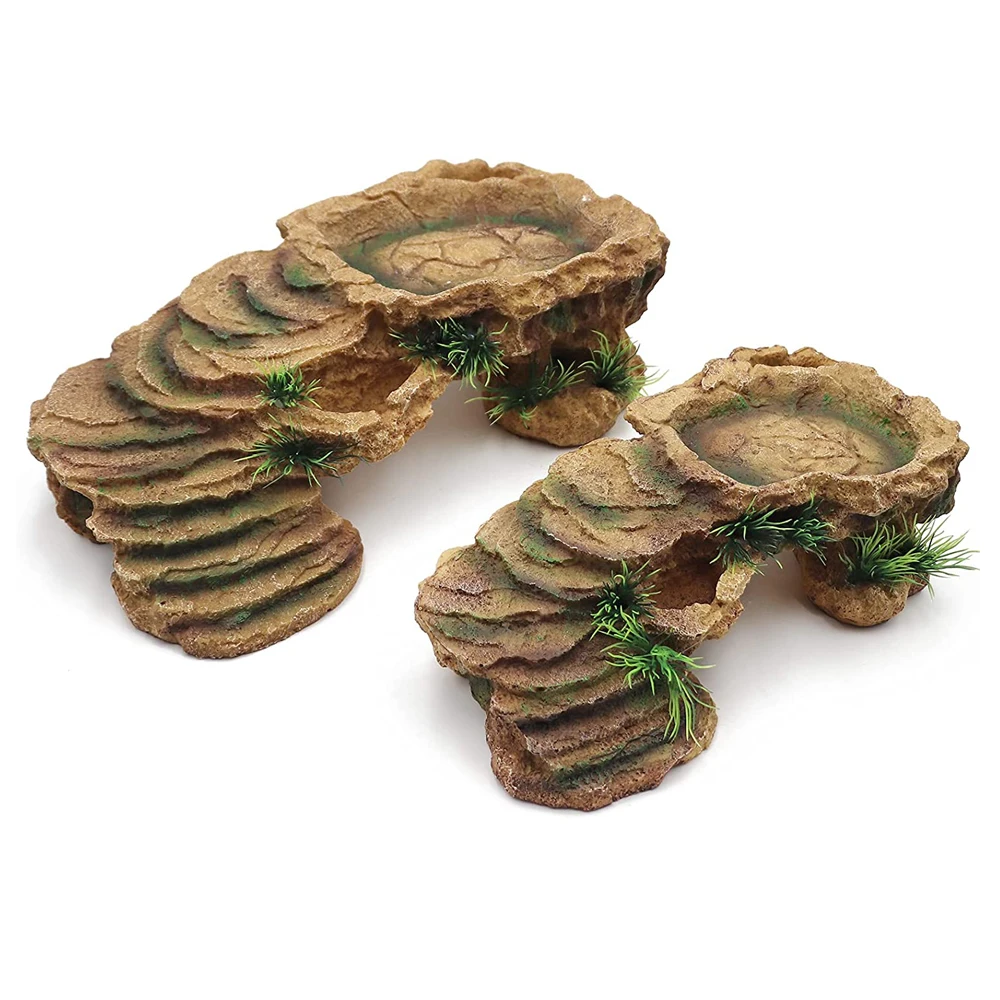 Resin Habitat Rock Hideouts Cave Amphibian Gecko Hide Large Reptile ...