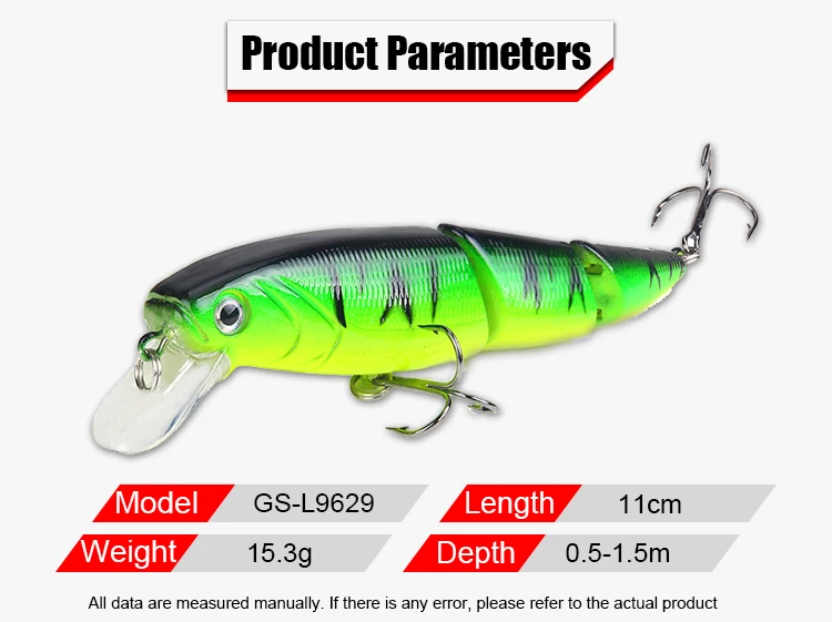 Guosong 11cm9g Jack Clow 70s Joint Sinking Minnow Plastic Fishing Lure ...