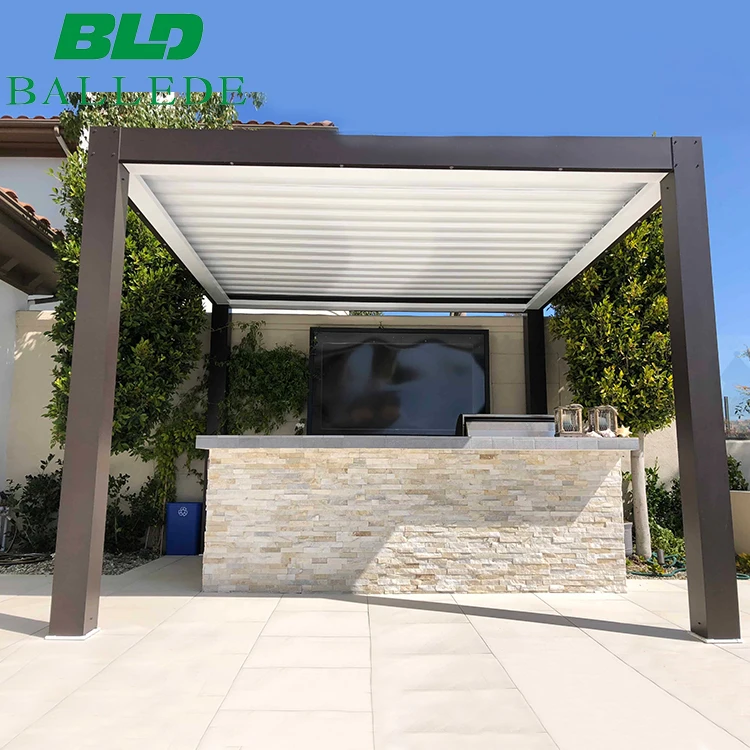 Metal Slats Deck Canopy Louver Sun Panel Powder Coated Gazebo ...