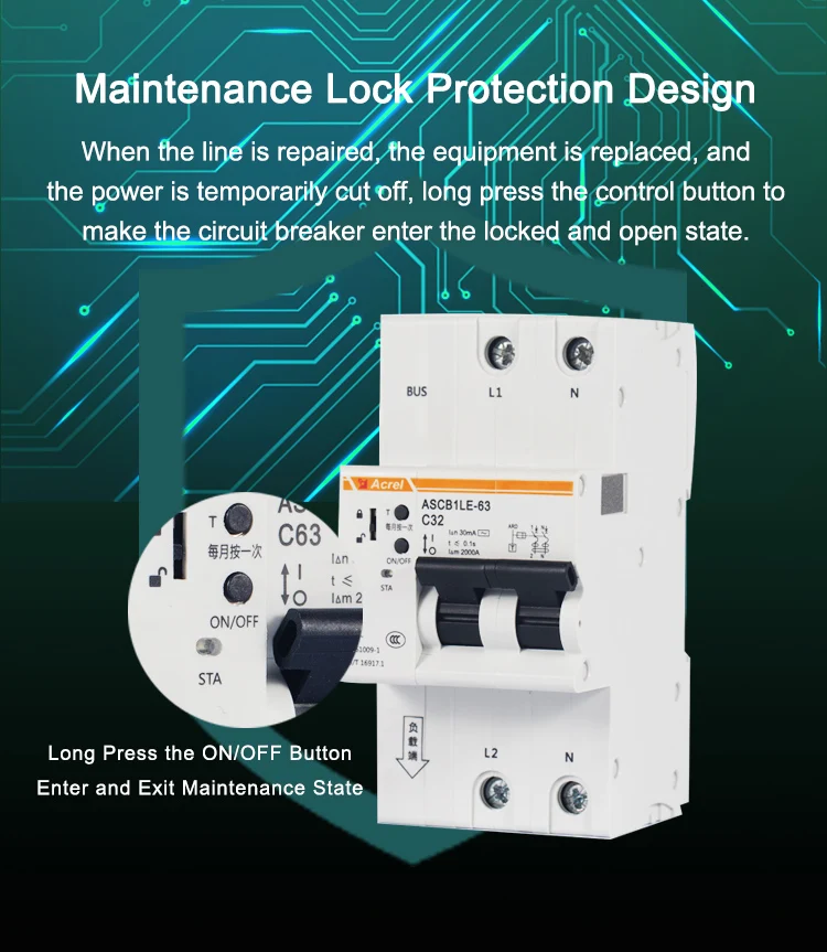 Acrel Ascb Smart Miniature Circuit Breaker Used In Low-voltage Terminal ...