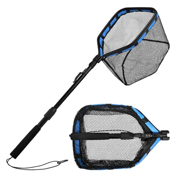 Folding Fishing Net Rubber Coated Fishing Landing Net Foldable ...
