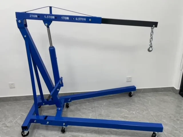 2-ton (4,000 Lbs) Heavy-duty Folding Hydraulic Motor Engine Hoist Crane ...