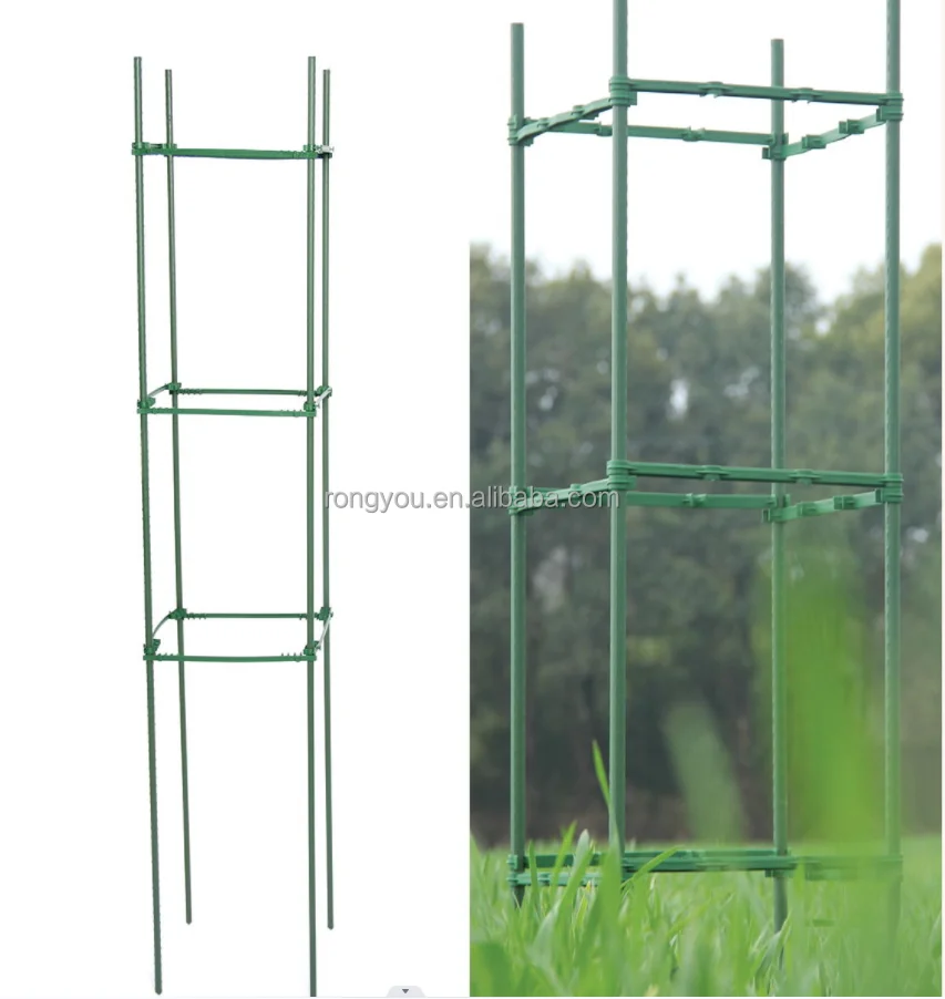 Heavy-duty plastic coated steel pipe tomato support rods plant support ...