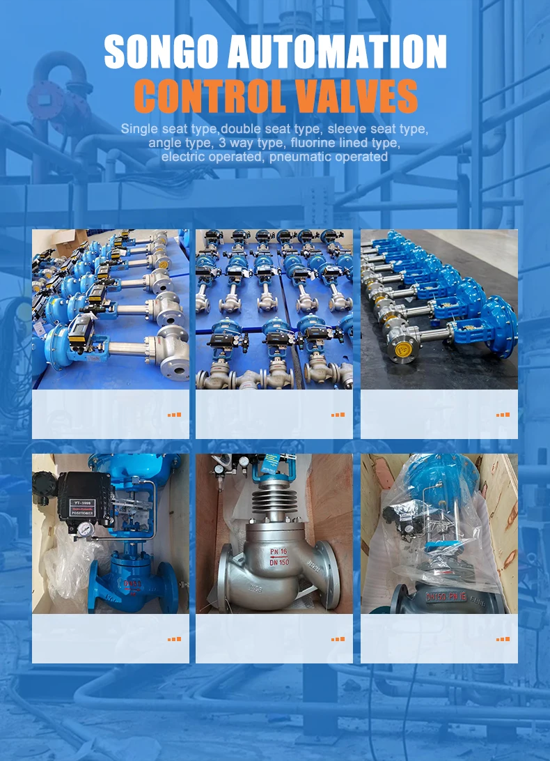 Diffluence Type SS304 3way Pneumatic Diaphragm Steam Control Valve