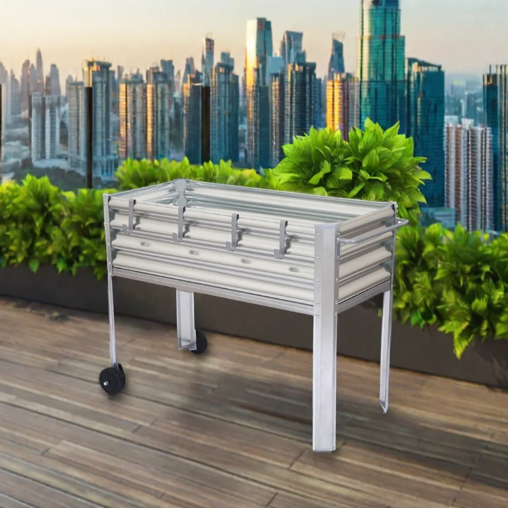 Galvanized Metal Raised Garden Bed For Vegetables Outdoor Garden Raised ...