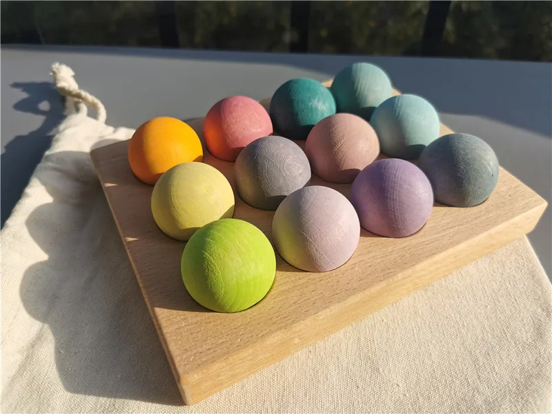 Pastel Balls Sphere with Tray - Eco-Friendly Learning Toy