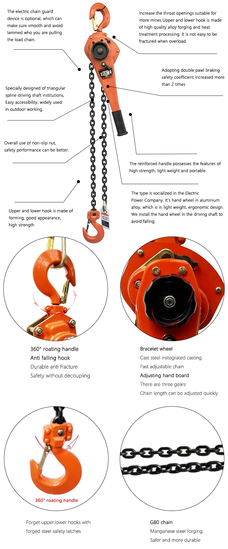 KAWASAKI Manual Chain Block - 1 Ton Hand Lever Hoist