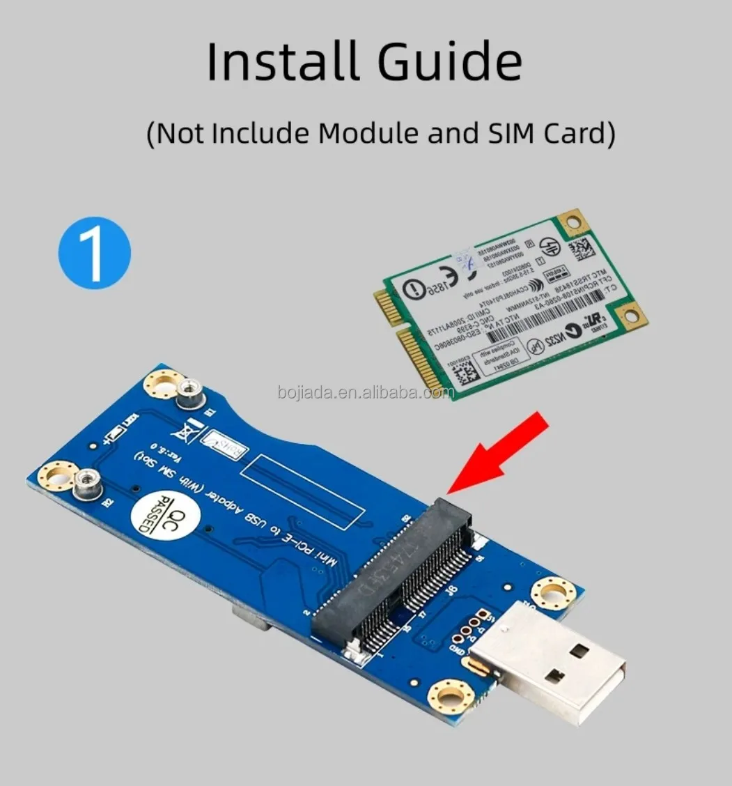Mini PCI-E Mpcie 52PIN to USB 2.0 Wireless Adapter for 4G LTE