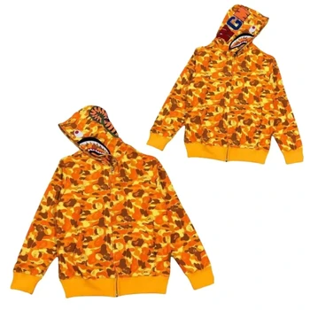 High Quality Wholesale Fashion Shark Bape Hoodie Custom Design Full Zip ...