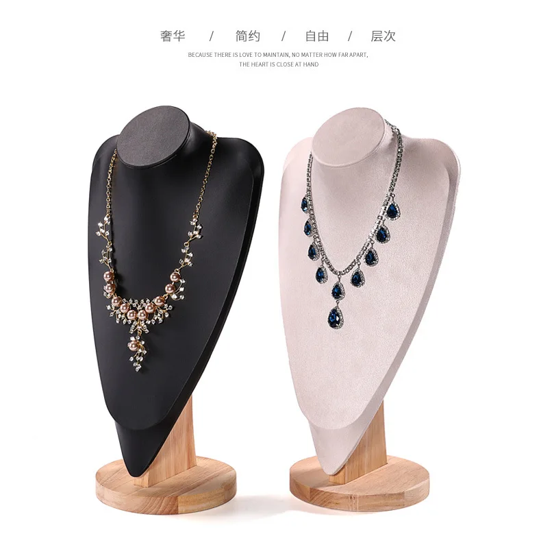 Walnut Figure Neck Display Stand Neck Mold Necklace Model Stand Jewelry ...