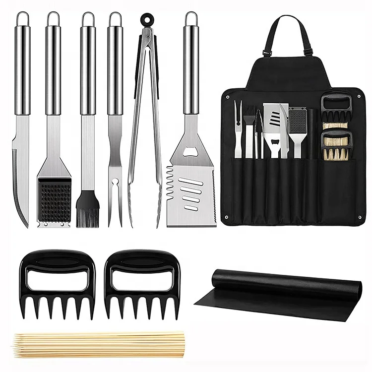 26PCS Ergonomic BBQ Tool Kit - Professional Outdoor Cooking