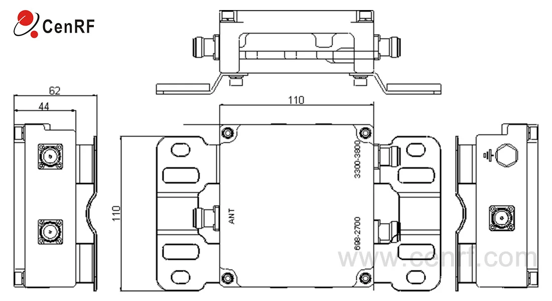 RF Combiner Diplexer Triplexer LTE GSM 2/3/4/5 Way Combiner With Low ...