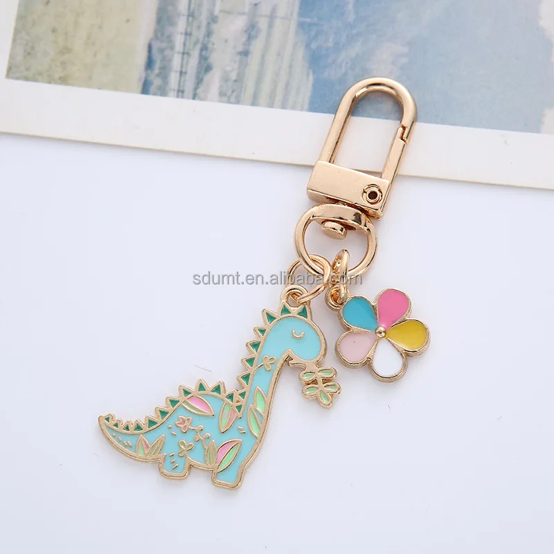 Metal Cute Cartoon Key Chain Pendant Creative Couple Flower Keyring ...