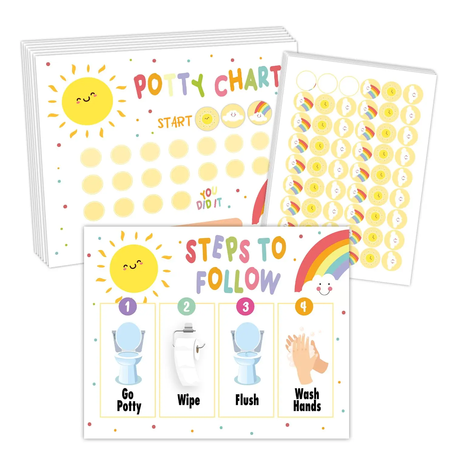 Potty Training Sticker Chart Reward Monkey Design For Toddler Girls And ...