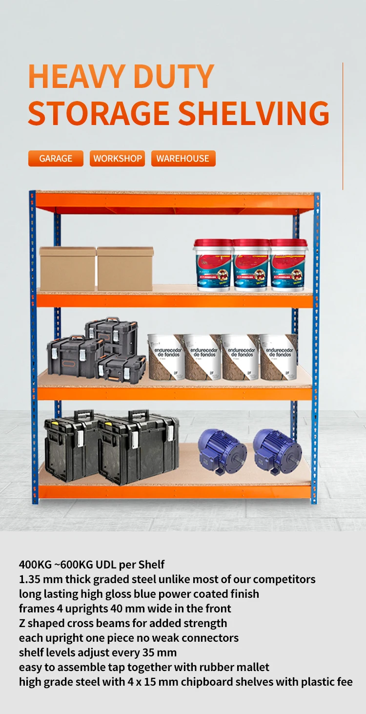 4 Tier Heavy Duty Metal Boltless Rack With Mdf Board And 4 Tier ...