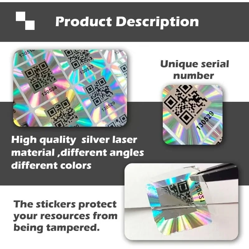 QR Code Hologram Tamper Proof Security Seal Stickers with Unique Serial ...