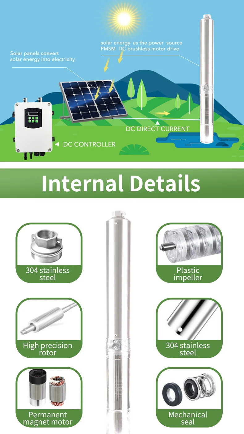 Submersible Dc Solar Powered Deep Well Water Pump - Buy Farm Irrigation Water Pump,Dc Solar ...