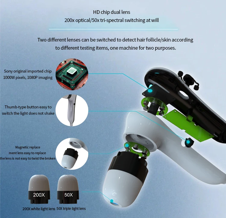 2026 Skin Hair Follicles Scalp Detector Digital Analyzer Hair and Scalp ...