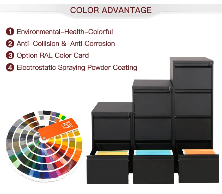 Armario De Acero Lockable Black Kd Office Storage A4 4 Drawer File ...