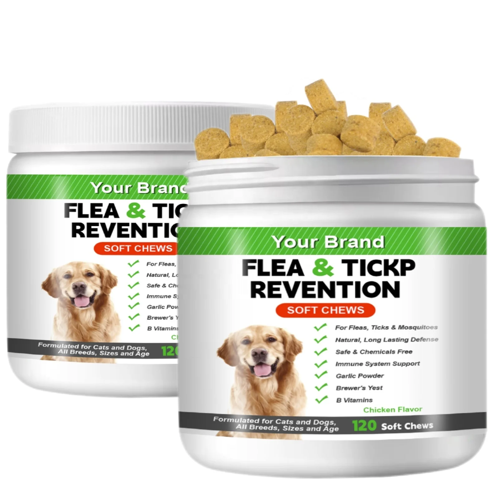 Custom Flea and Tick Prevention Oral Flea Soft Chews Supplement for ...