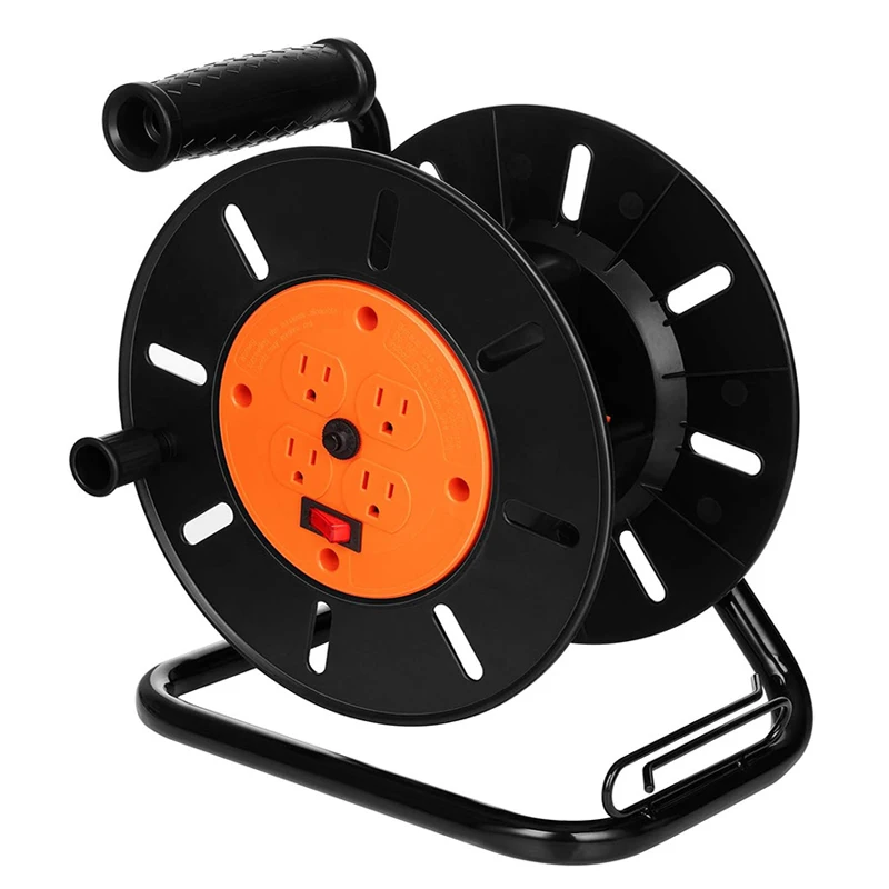 Handle Rewind Heavy Duty Retractable Extension Power Cord Reel with ...