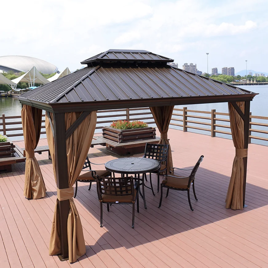 Factory Customized Pavilion Luxury Double Roof Four Column Outdoor ...