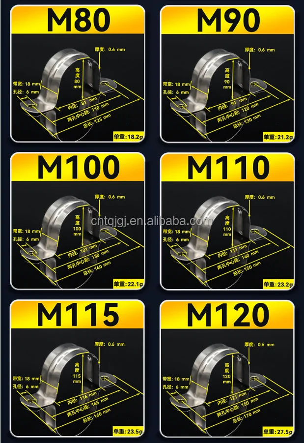 Wholesale Stainless Steel Saddle Pipe Clamps Two-Line Routing Clamps ...