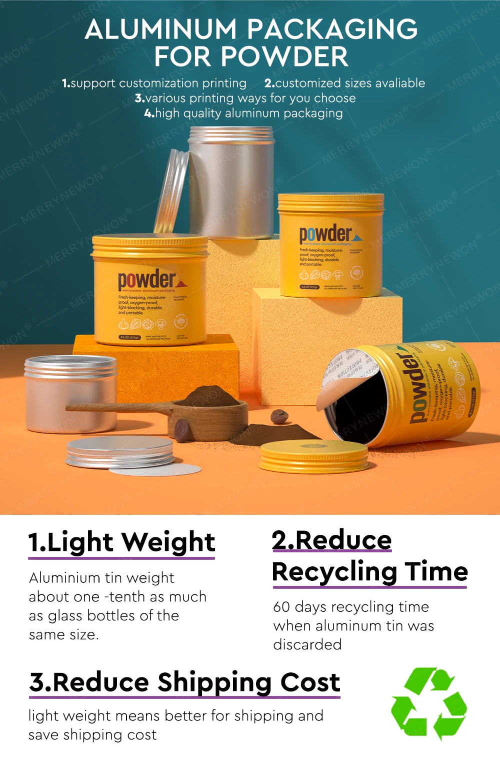 Aluminum Packaging Tins for Matcha Powder & More